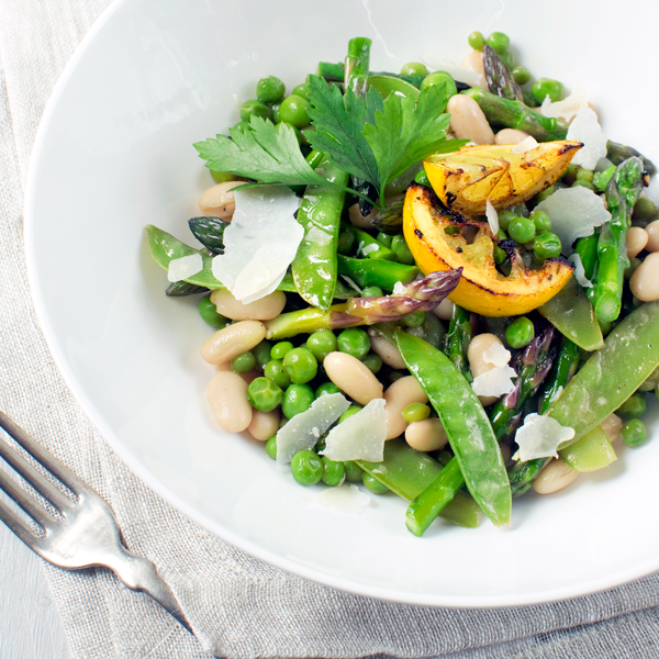 Spring Vegetable Salad with White Beans and Parmesan - Fork Knife Swoon