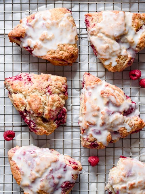 Easy Raspberry Scones with Lemon-Vanilla Icing (+Video) - Fork Knife Swoon