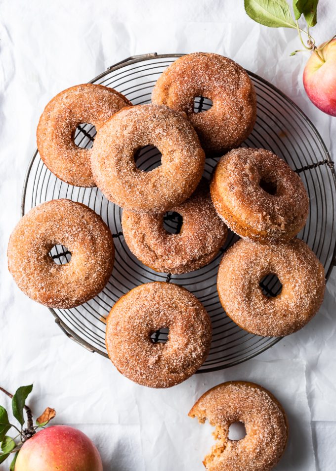 Homemade Baked Apple Donuts with Cinnamon Sugar (with Video) - Fork ...