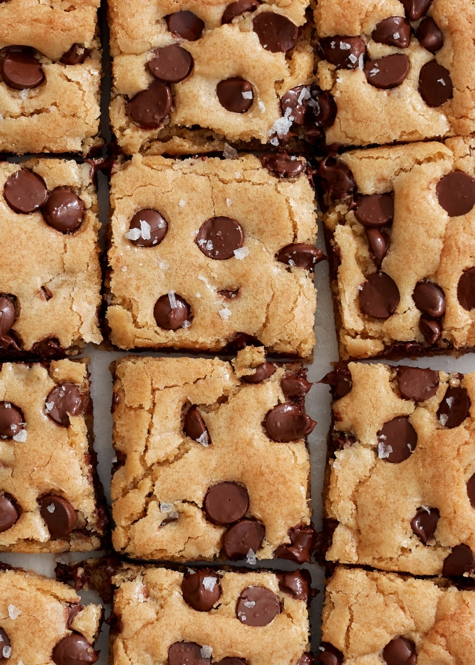 Soft & Chewy Chocolate Chip Cookie Bars - Fork Knife Swoon